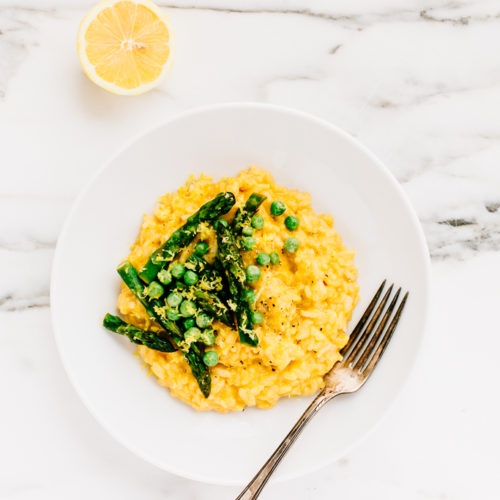 Spring Risotto with Asparagus, Peas + Roasted Garlic Cashew Cream ...