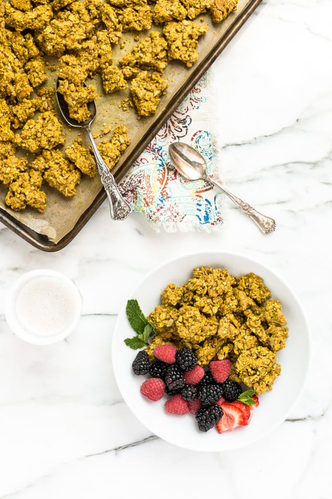 Golden Turmeric Granola Clusters - Blissful Basil